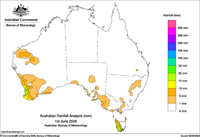 Australian Weather News -- 01 JUN 2026